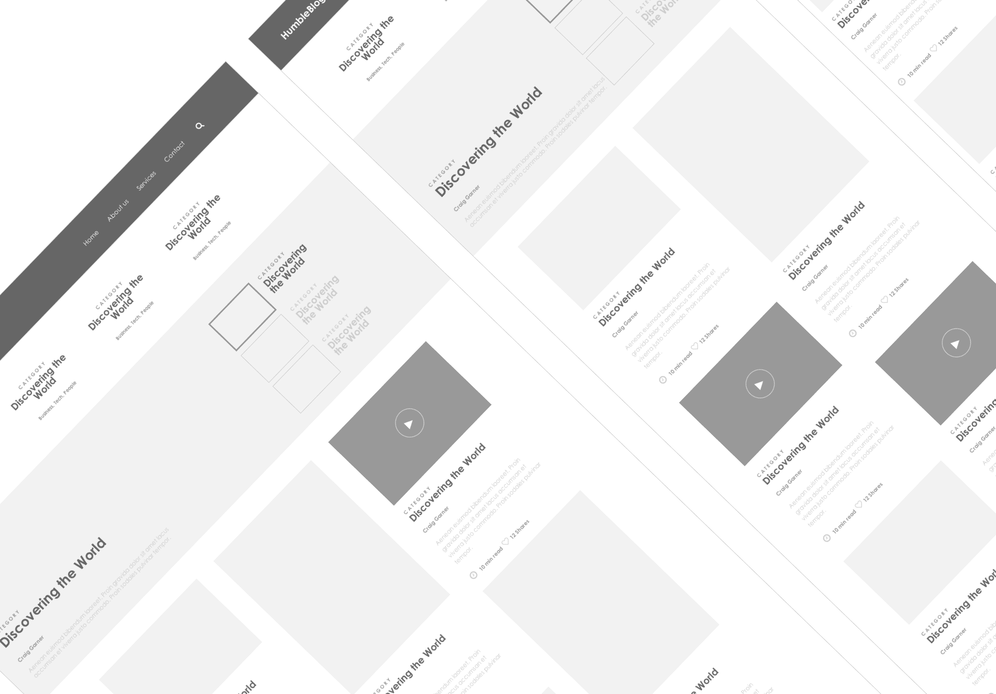 Axure responsive template: Blog website 4 – H U M B L E . U X